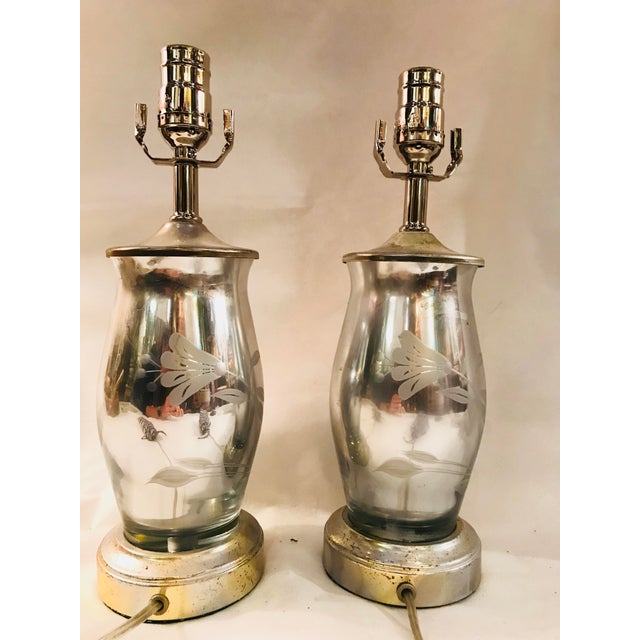 Vintage Mercury Glass Lamps - a Pair | Chairish