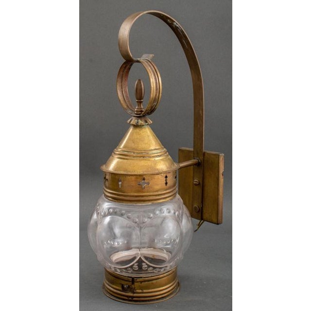 Wall Mounted Brass Carriage Lamp | Chairish