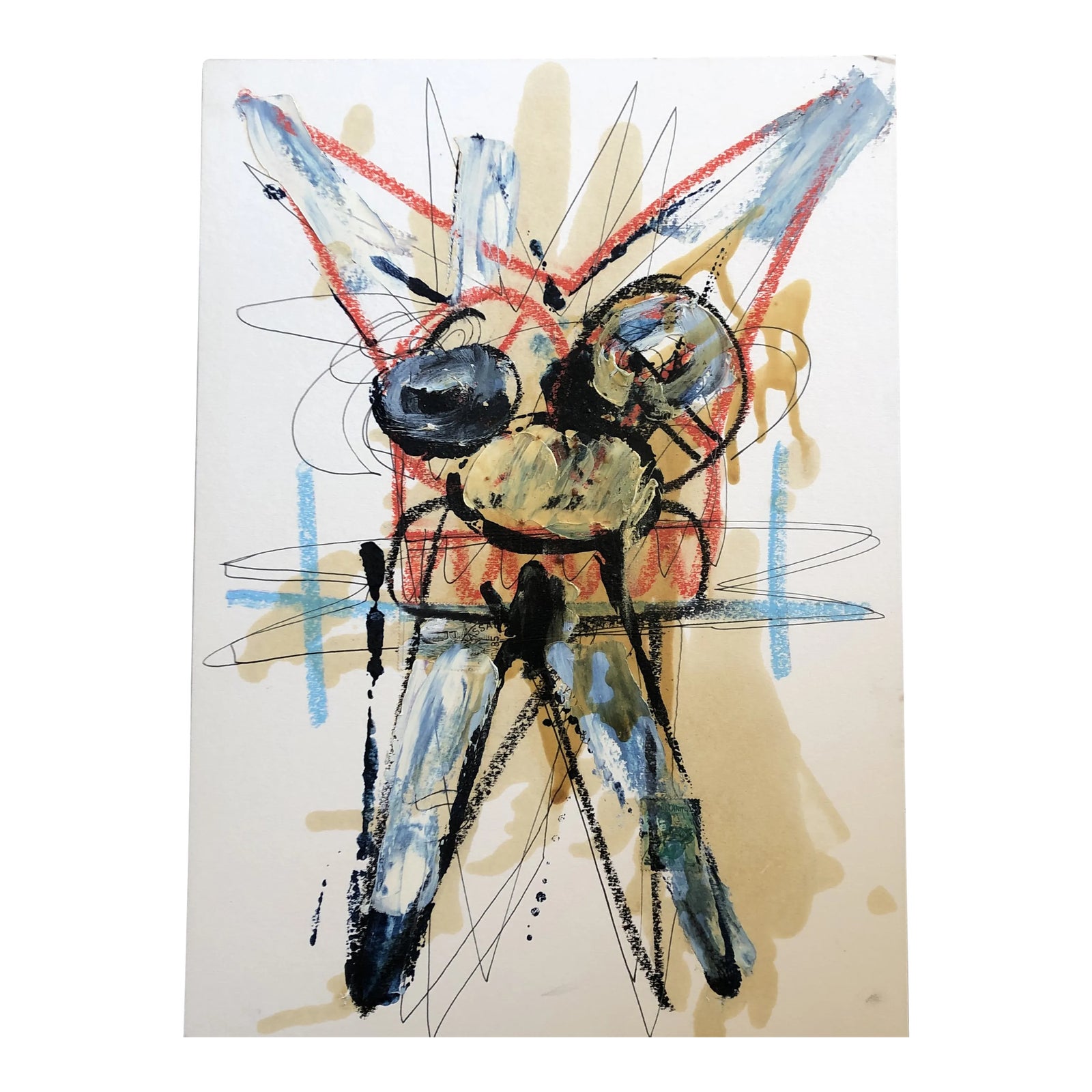 Original Vintage Wayne Cunningham Abstract Figure Oil Painting 1990’s ...