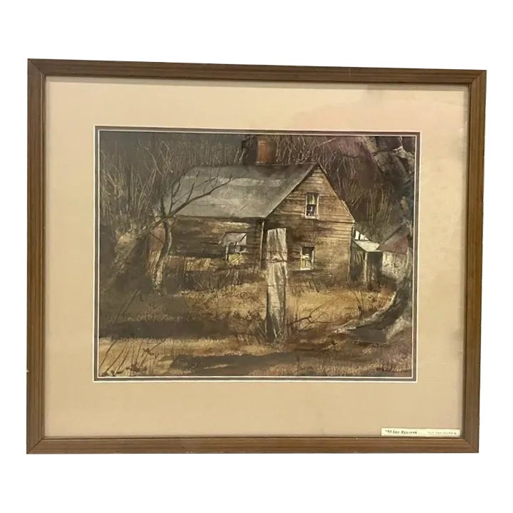 Mid 20th Century Rea Redifer Original Rustic Landscape Watercolor ...