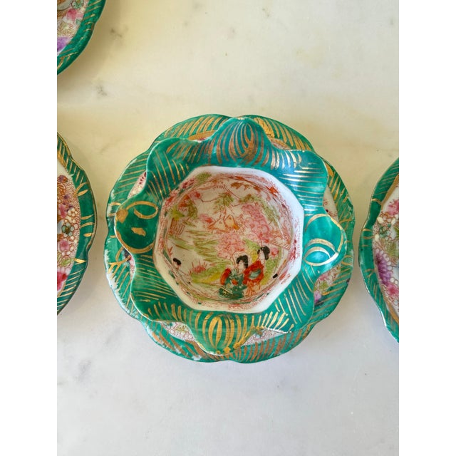 Vintage Handmade and Hand Painted Geisha Berry Bowl and Saucer, Dessert ...