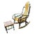 Amish Craftsmanship Bentwood Hickory and Oak Slat Rocker With Footstool ...