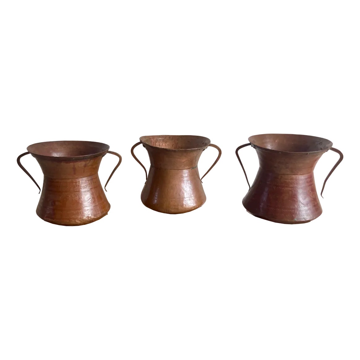 Italian Hammered Copper Jugs, 1890s, Set of 3 | Chairish
