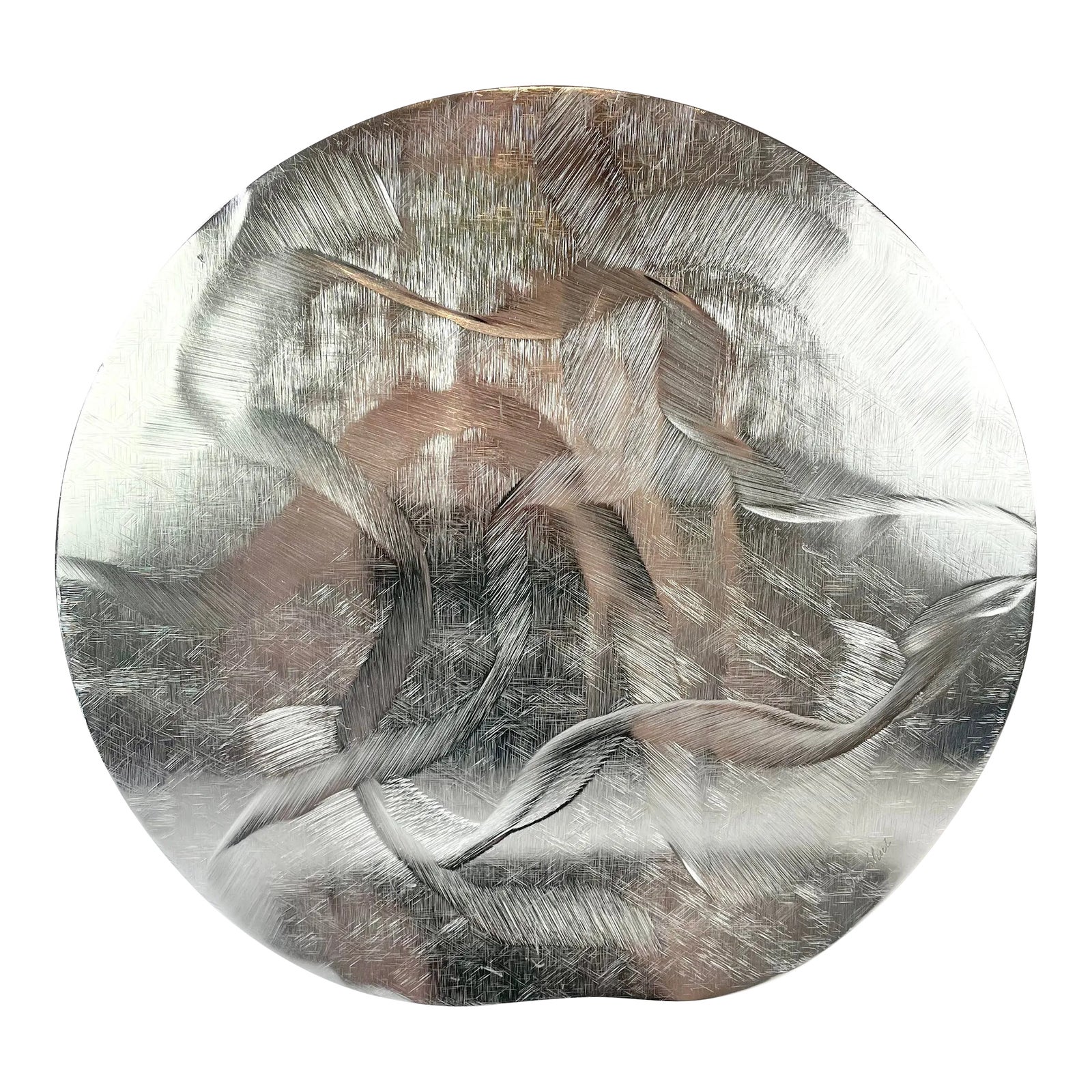 Modern Brushed Aluminum Serving Tray / Platter by Don Sheil Australia ...