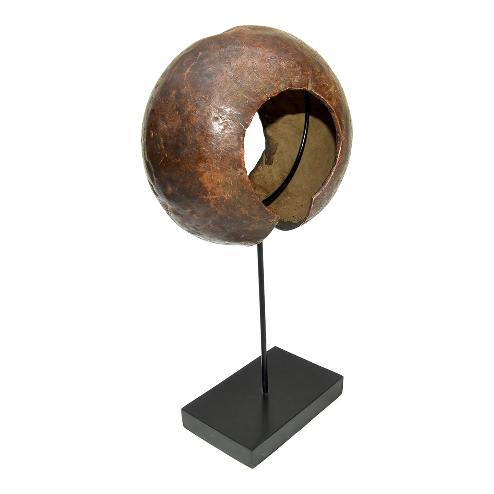 African Mbole Copper Anklet Currency on Stand | Chairish