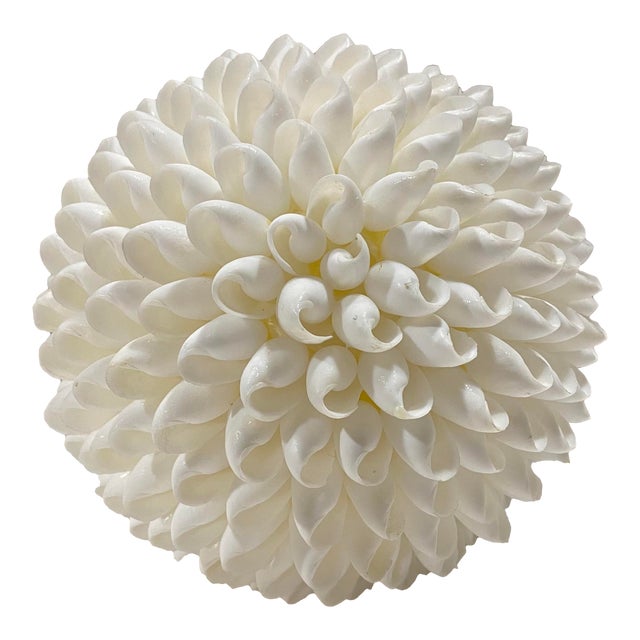 Vintage White Sea Shell Ball | Chairish