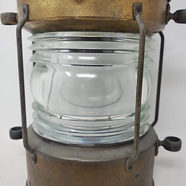 Antique Anchor Nautical Maritime Ship Brass Lantern - Fresnel Style ...