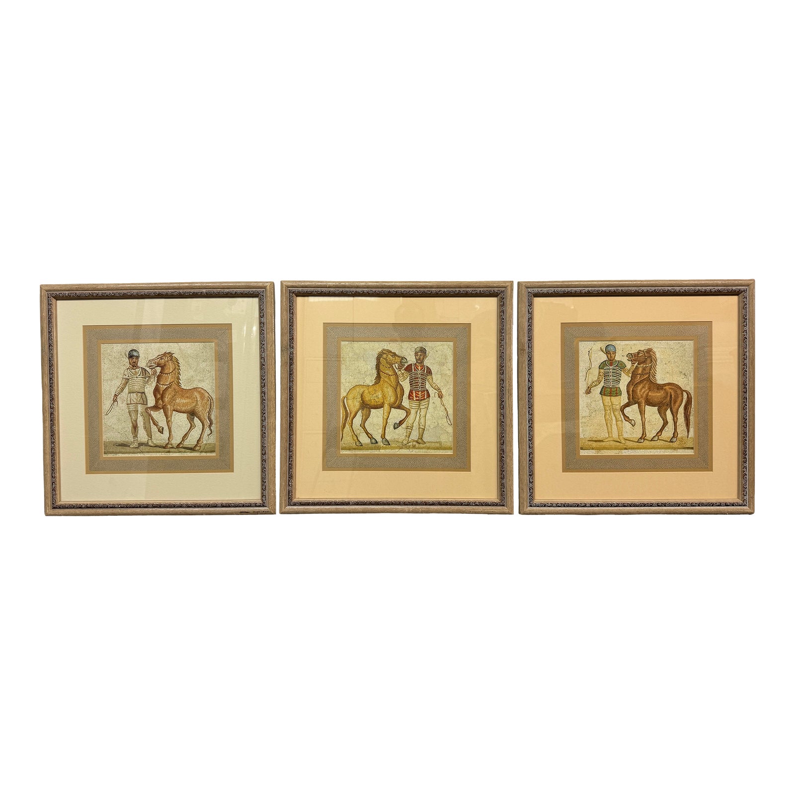 Framed Charioteer Mosaic Prints, Set of Three | Chairish