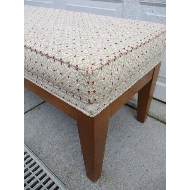 Ethan Allen Scandinavian Modern Upholstered Bench | Chairish