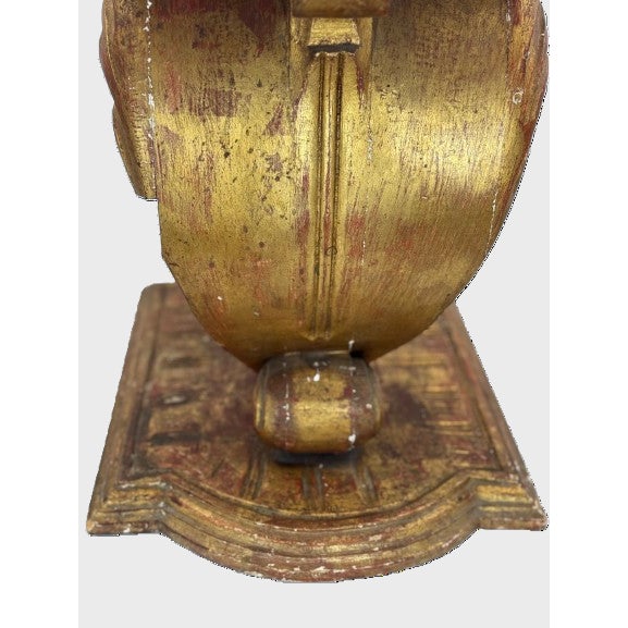 Antique Rococo Giltwood Scroll Console Fragment / Architectural Corbel ...