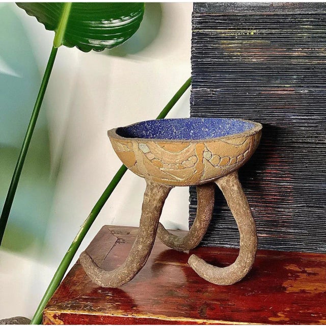 Spanish Master Ceramicist, Fernando Malo, Tripod Bowl | Chairish