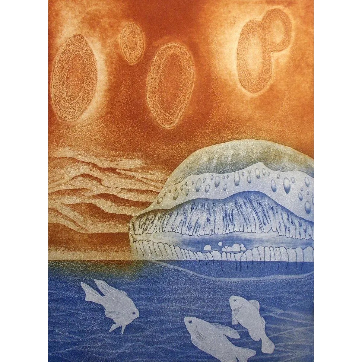 Janet Stevenson Whiteside "Shell Shock" Vintage Hand Signed Unframed ...