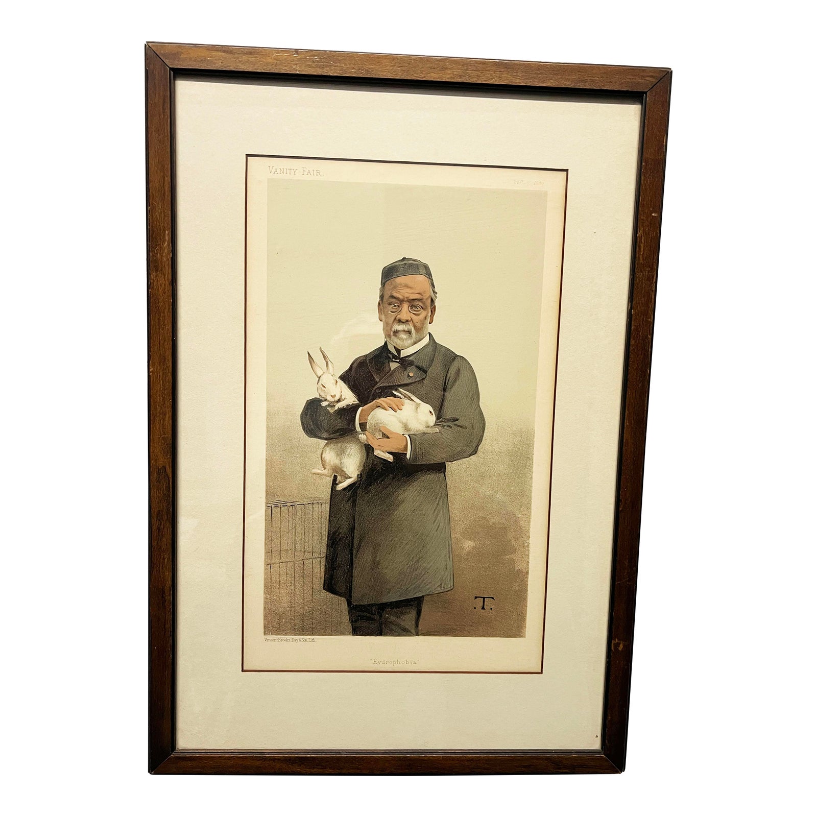 Antique Vanity Fair Louis Pasteur “Hydrophobia" Lithograph | Chairish