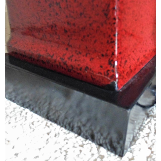 Monumental Red Pagoda Table Lamps Chinese Chinoiserie Asian Mid-Century ...