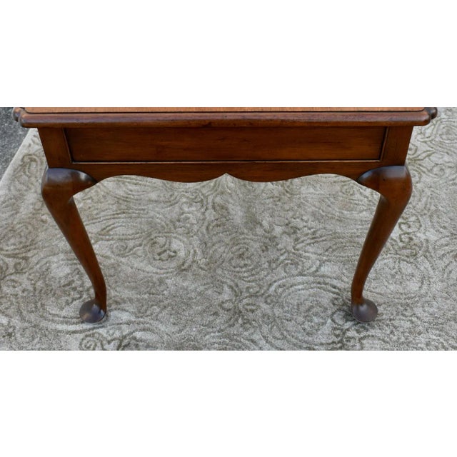 Vintage Kittinger Queen Anne Style Walnut & Burl Top Side Table W ...