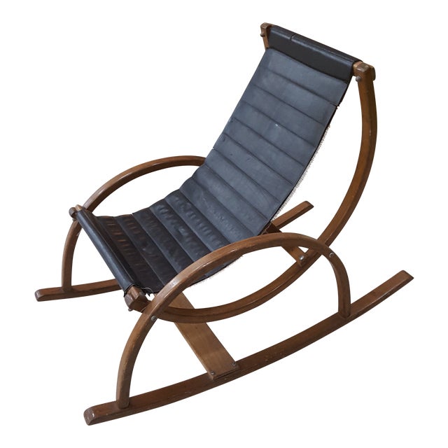 Mid Century Modern Child Size Sling Rocking Chair Seating
