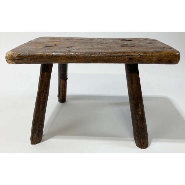 Primitive Wood Stool | Chairish
