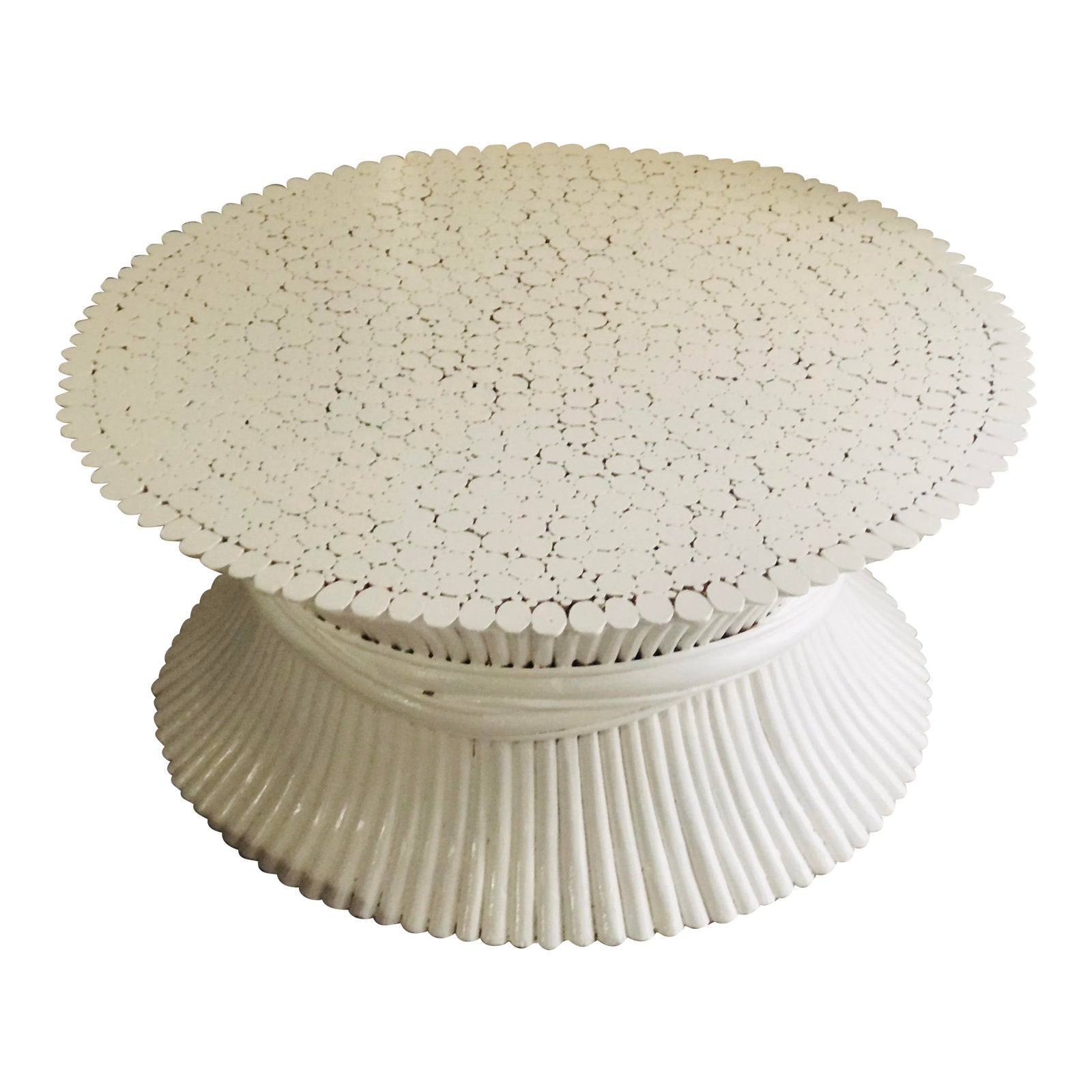 Vintage Coastal White Driftwood Logs Coffee Table | Chairish