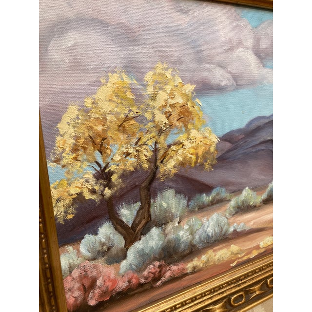 1973 Original Desert Landscape Oil Painting by Roger Kuntz, Framed ...
