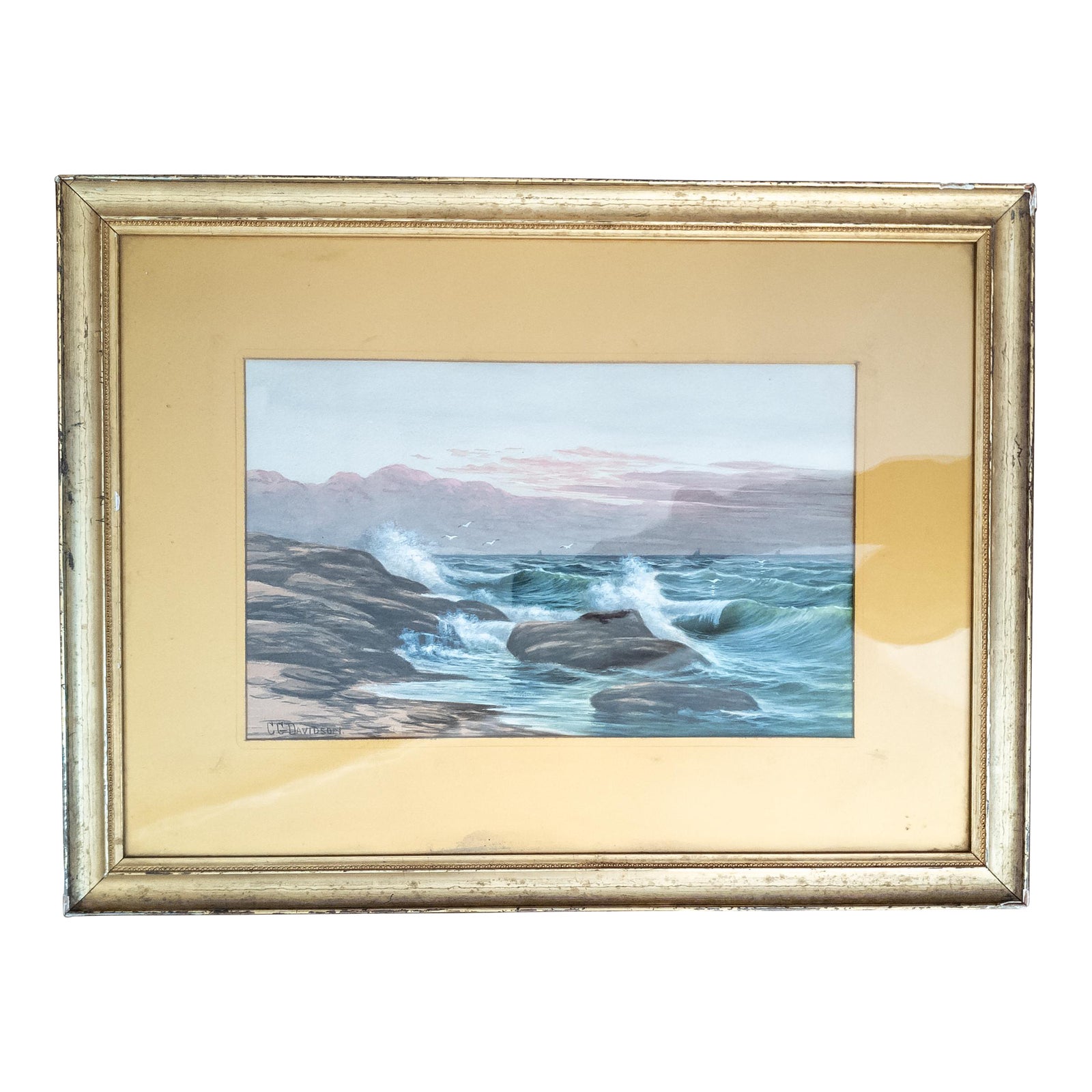 Early 20th Century Luminist Watercolor Seascape Painting by Charles ...