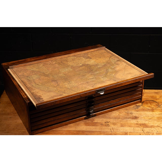 Late 19th Century Map Cabinets With Period-Appropriate Maps | Chairish