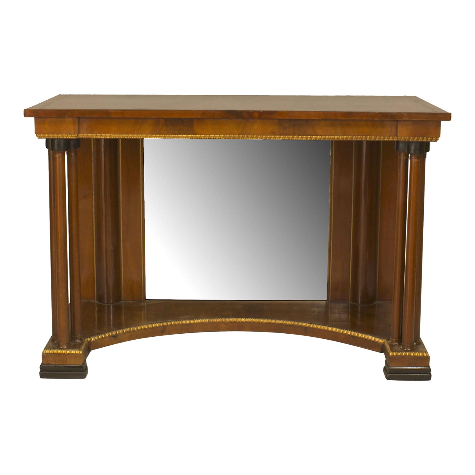 Russian Neoclassic Mahogany and Mirrored Console Table | Chairish