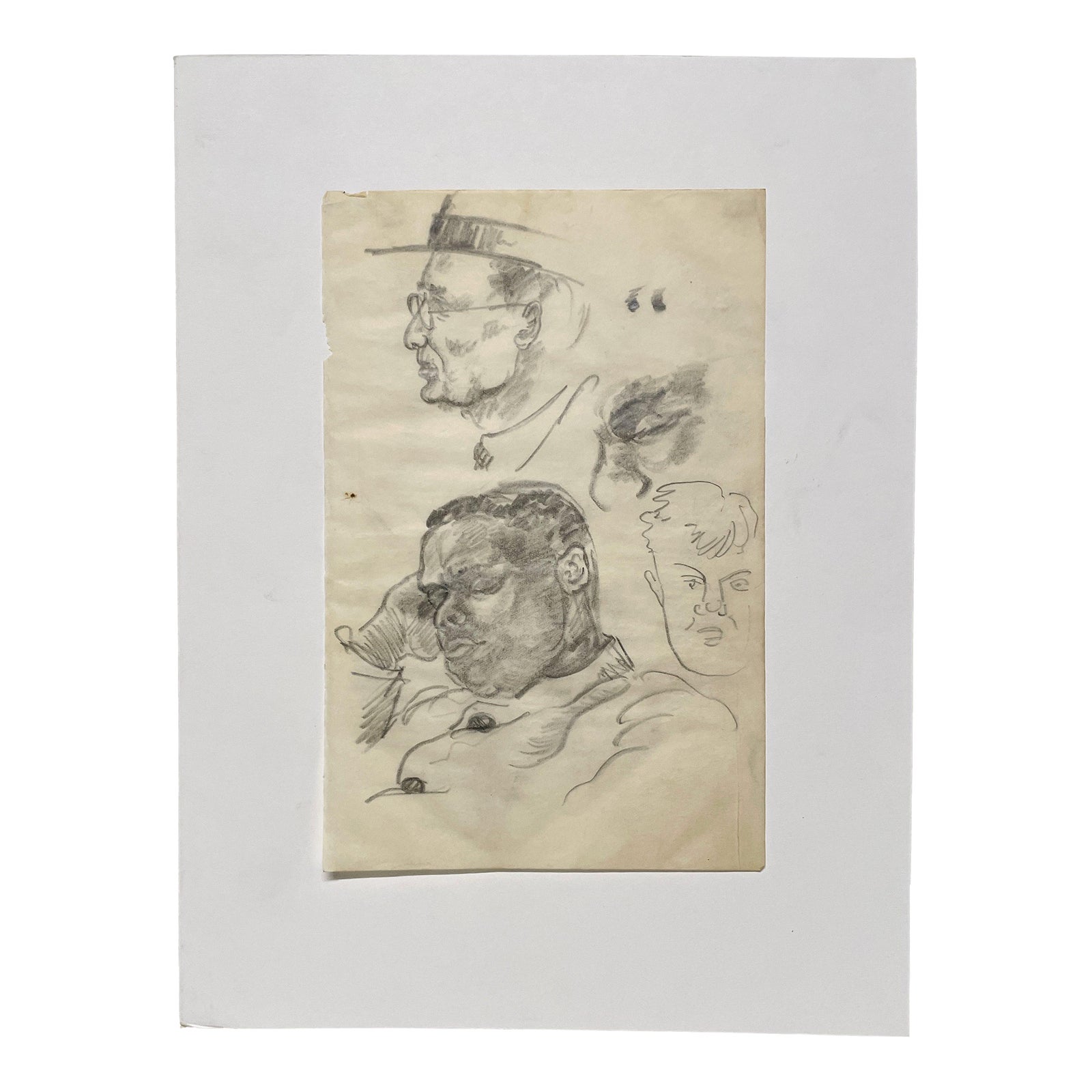 A Striking, 1930s Composite Sketch, Figure Study (Faces and Profiles ...