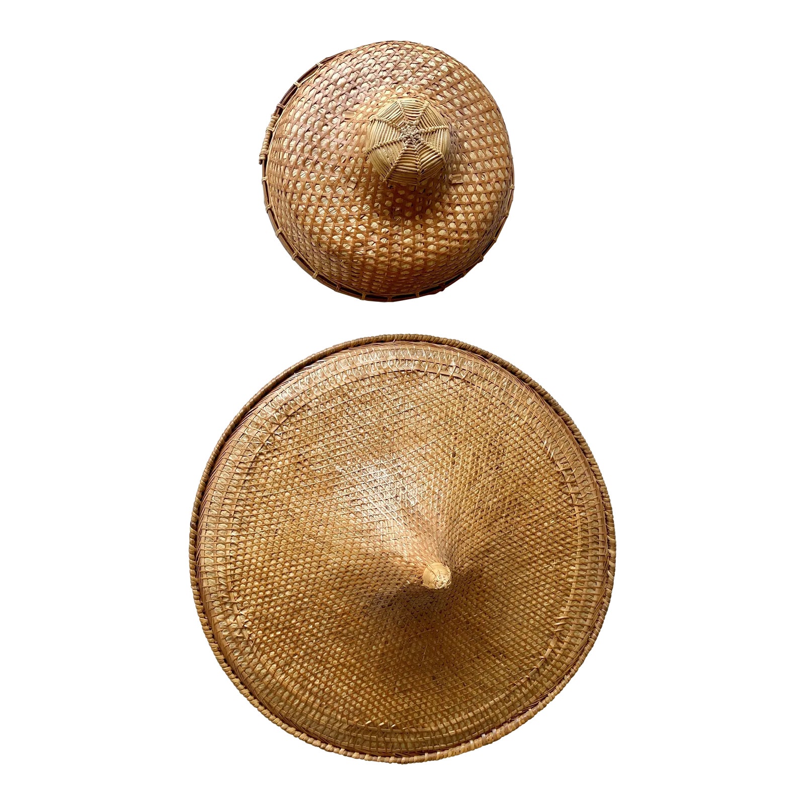 Mid 20th-Century Chinese Split Bamboo & Plaited Leaf Dǒulì (斗笠) Aka ...