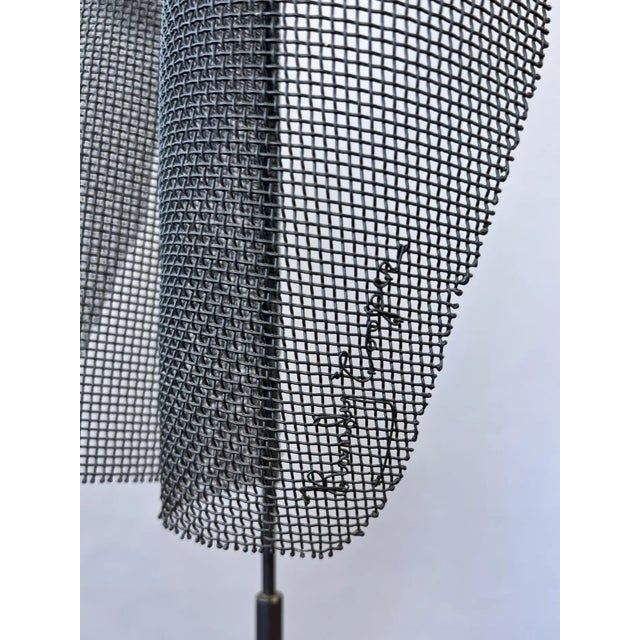 Randy Cooper, “Melanie”, Figural Wire Mesh Shadow Sculpture on Wood ...