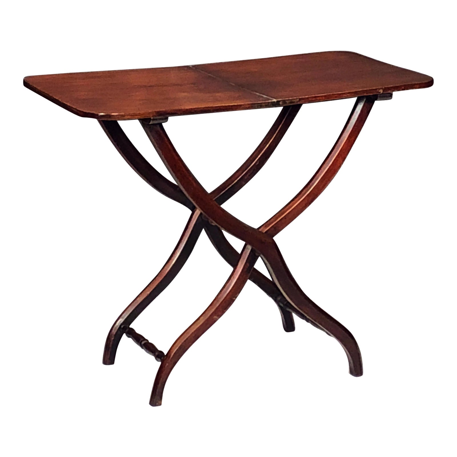 English Coaching Table with Serpentine Legs of Mahogany | Chairish
