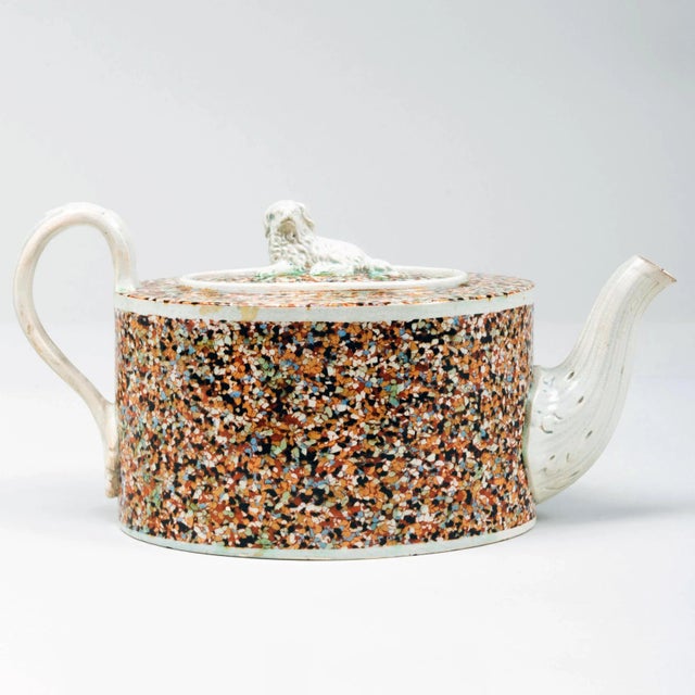Staffordshire Pearlware Teapot and Cover With Inlaid Agate Surface ...