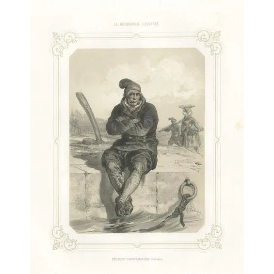 Fisherman from Arromanches in Normandy, 1852, Paper | Chairish