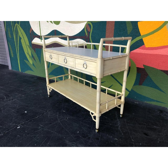 Thomasville Allegro Faux Bamboo Bar Cart | Chairish