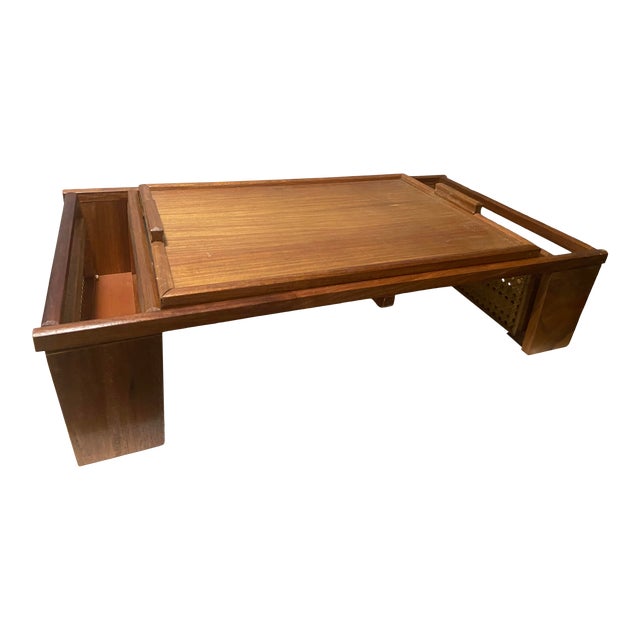 Mid Century Linrose Lap Desk Cane Serving Bed Tray 2 Pieces Chairish