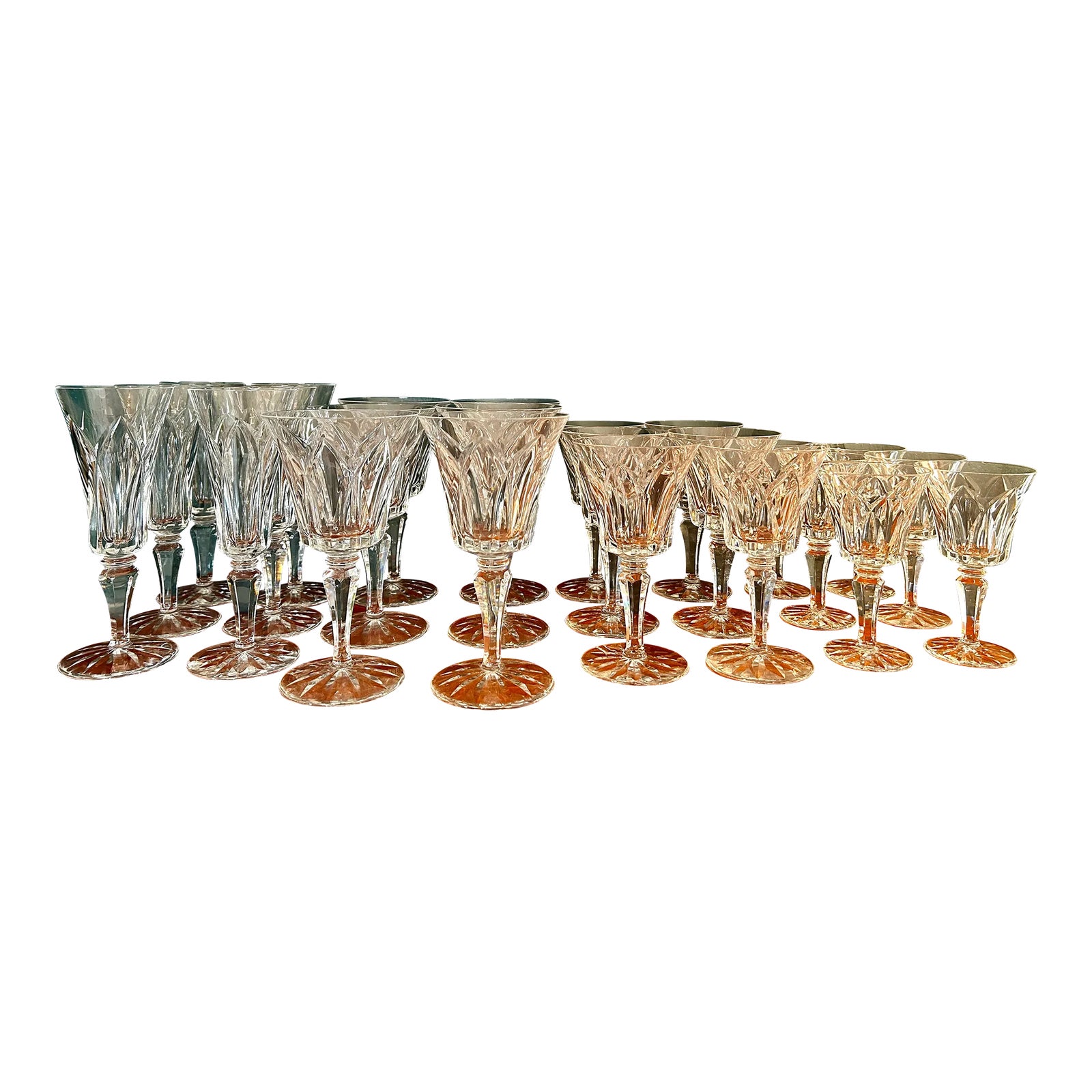 Circa 1950 French Saint Louis Crystal Set of 24 Glasses Including ...
