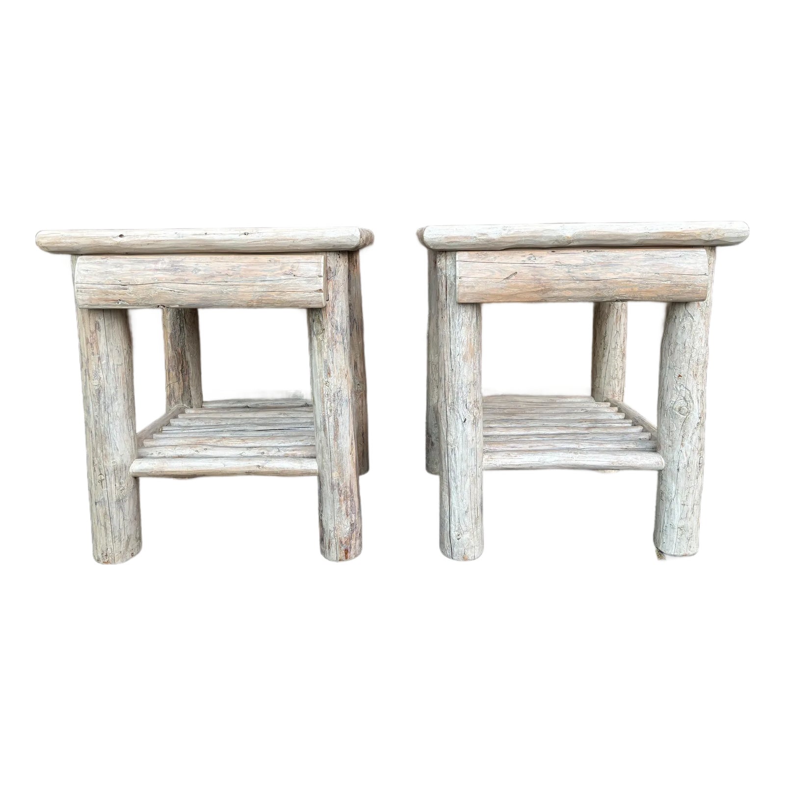 Pair of Handmade Rustic Nightstands | Chairish