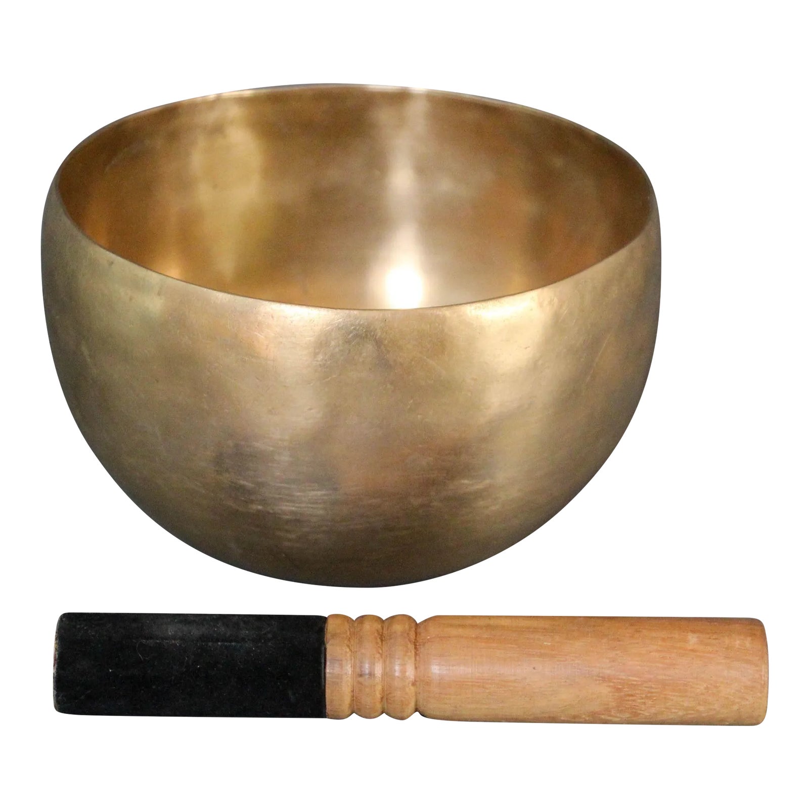 Large Hand-Hammered Brass Singing Bowl Nepal 1950s | Chairish