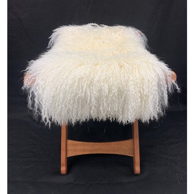 Mongolian Shearling Foldable Stool by Tasha Tarno | Chairish