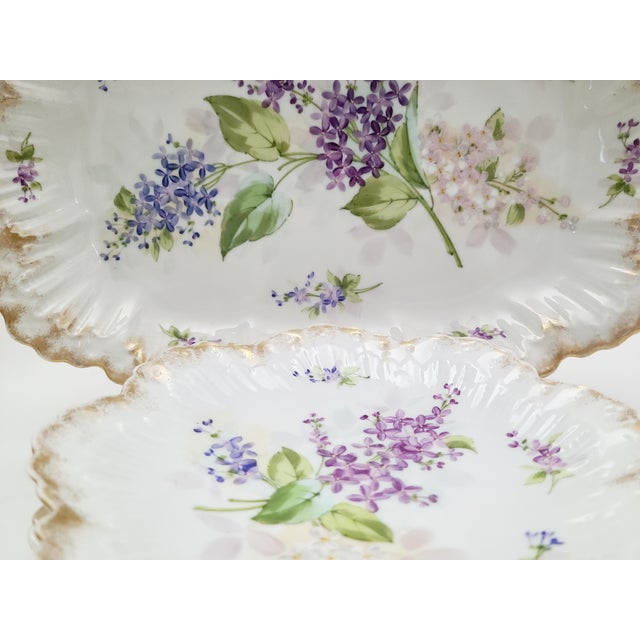 Late 19th Century Limoges for William Guerin and Co. Handpainted Lilacs Serving Platter and ...