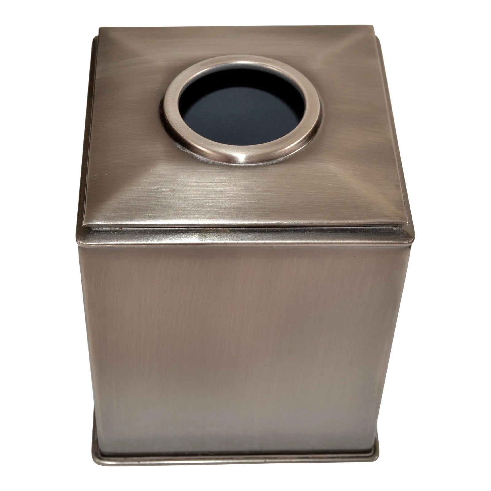 2000s Square Thomas O'Brien Brushed Steel Tissue Box Cover | Chairish