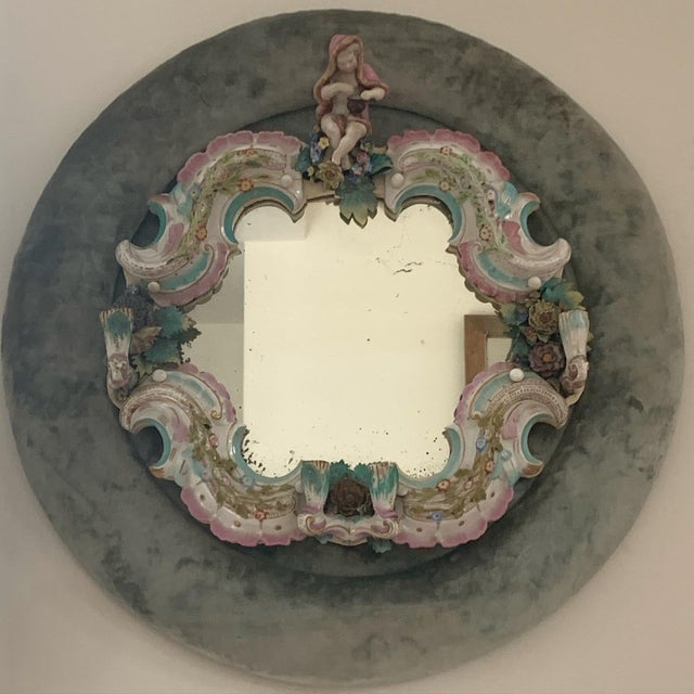 Late 19th Century Rococo Girandole Meissen Mirror in Enameled Porcelain ...