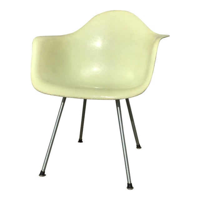 1950s Vintage Eames Herman Miller Fiberglass Shell Yellow Arm Chair ...