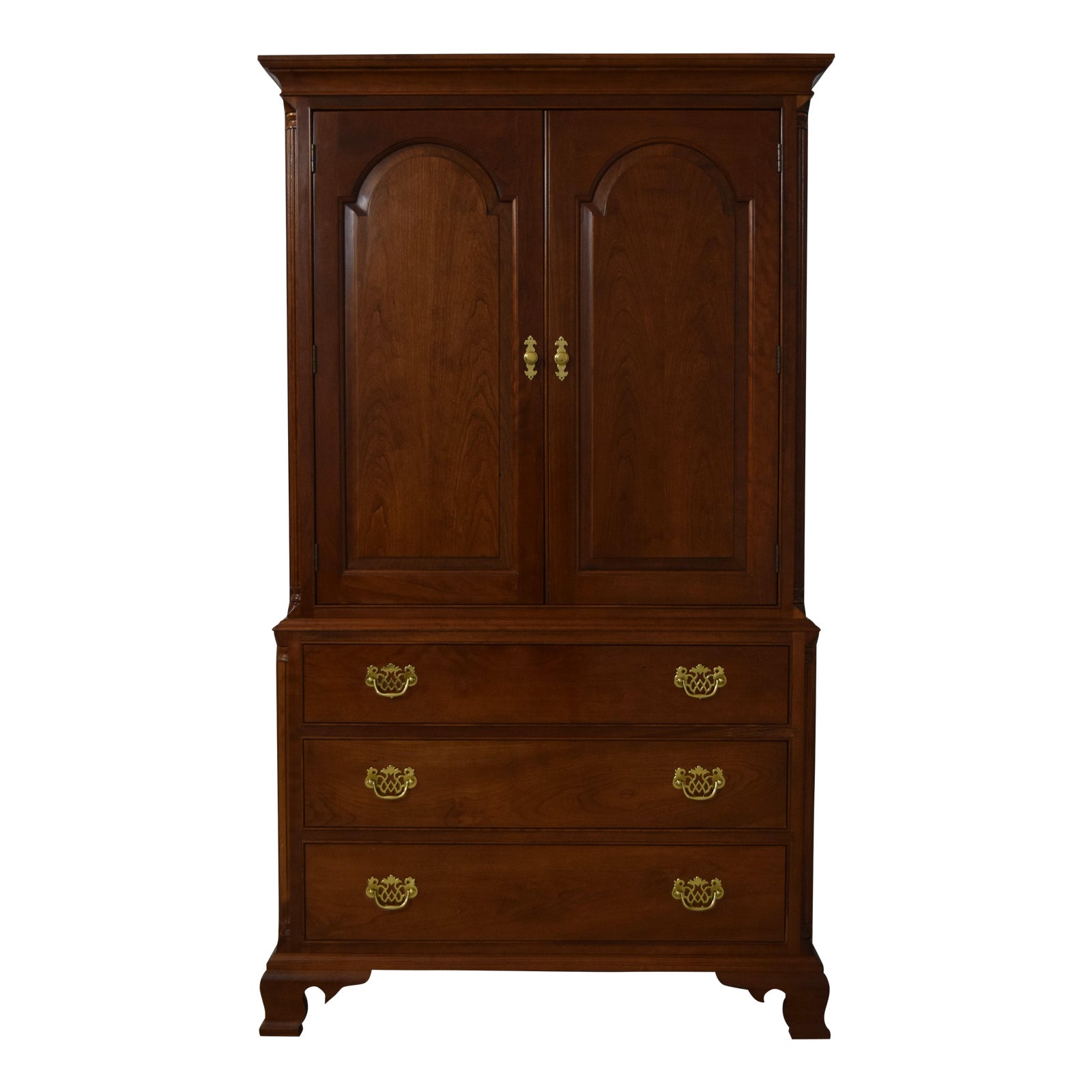 Stickley Cherry 2 Door Fitted Interior Bedroom Armoire Chest | Chairish