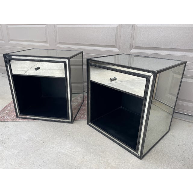 Restoration Hardware Strand Mirror Night Stands - a Pair | Chairish