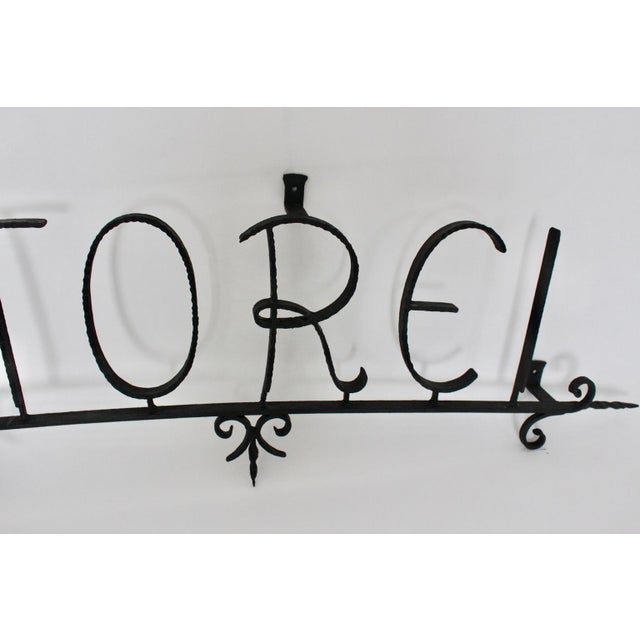 Austrian Wrought Iron Business Sign, 1950s | Chairish