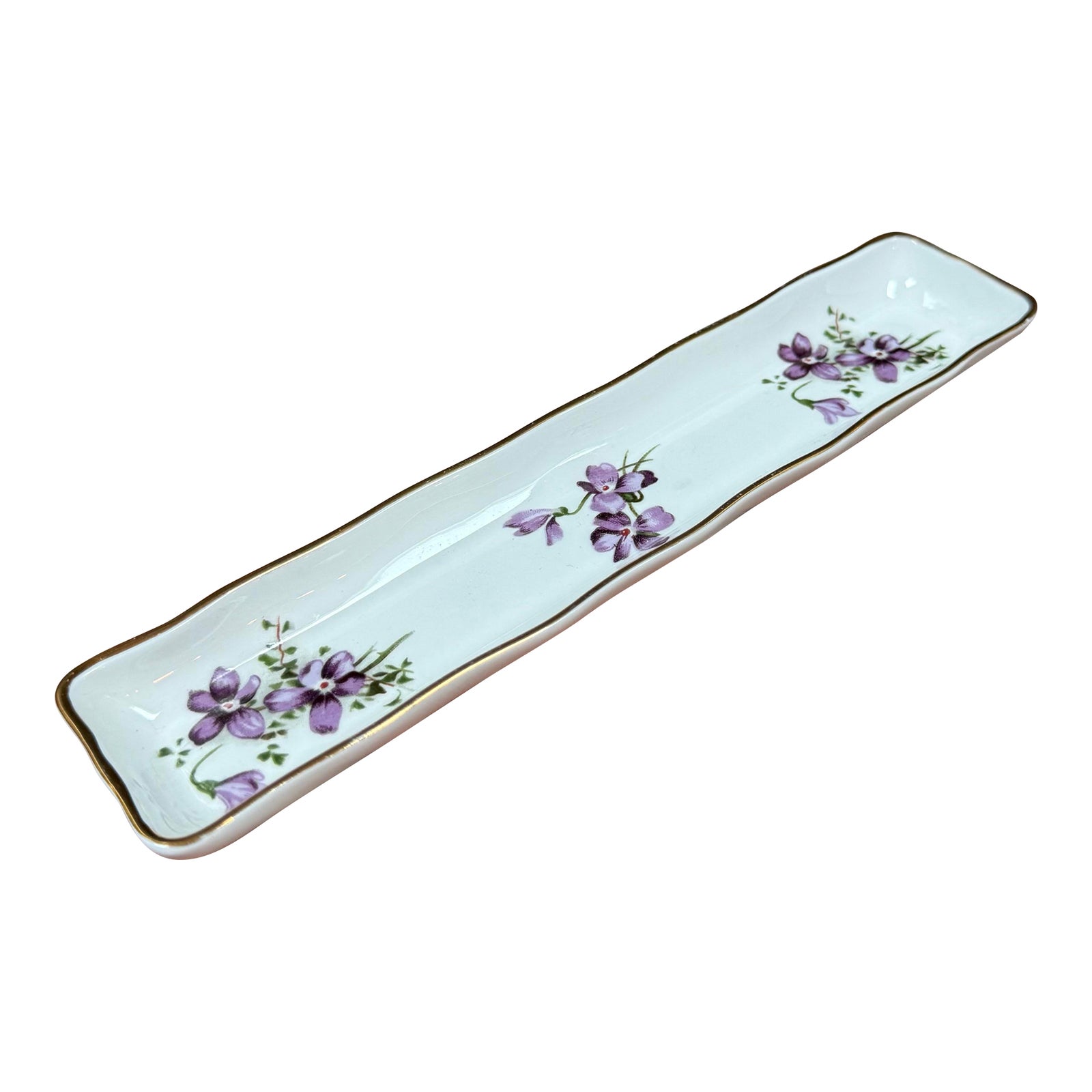 Vintage English Hammersley Victorian Violets Bone China Tray / Trinket ...