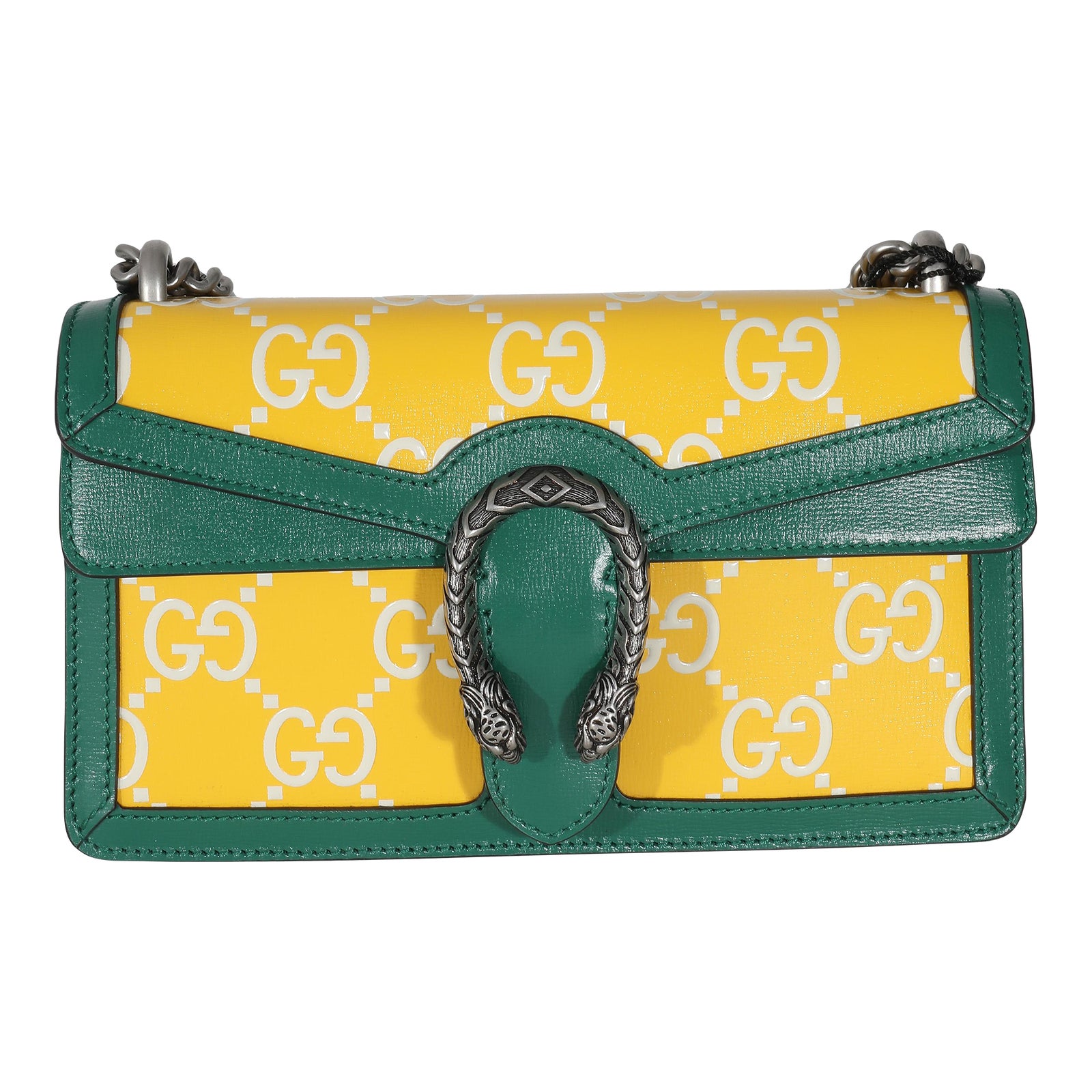 Gucci Green Yellow Leather Gg Small Dionysus Bag | Chairish
