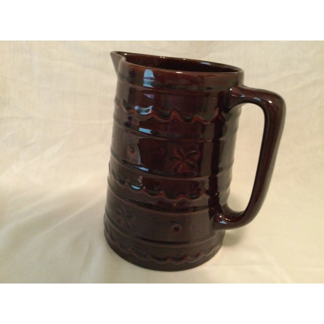 Mid-Century Modern Daisy & Dot MarCrest Stoneware Pitcher | Chairish