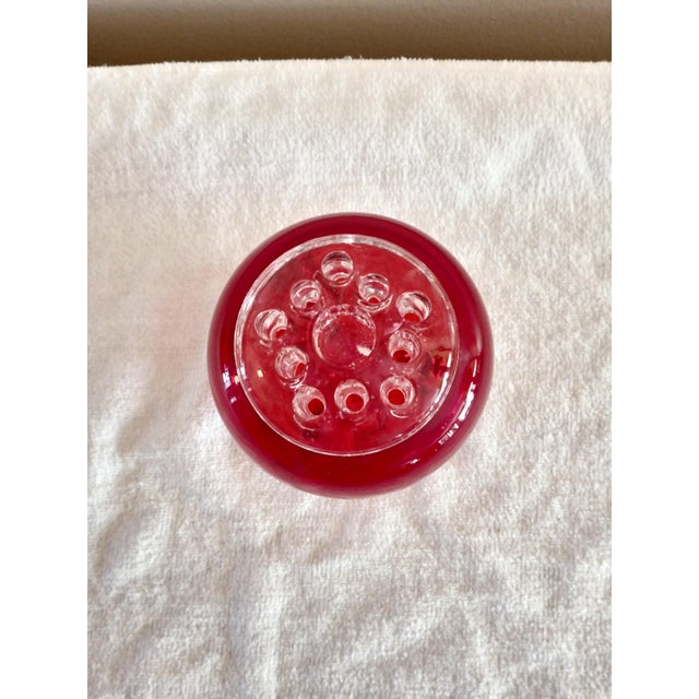 Vintage 1950's Viking Ruby Flowerlite Frog 4 1/4" With Crystal Frog ...