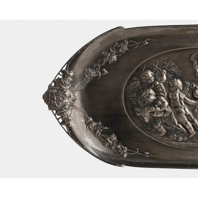 Late 19th Century Art Nouveau Large Wmf Tray With "Puttis" | Chairish